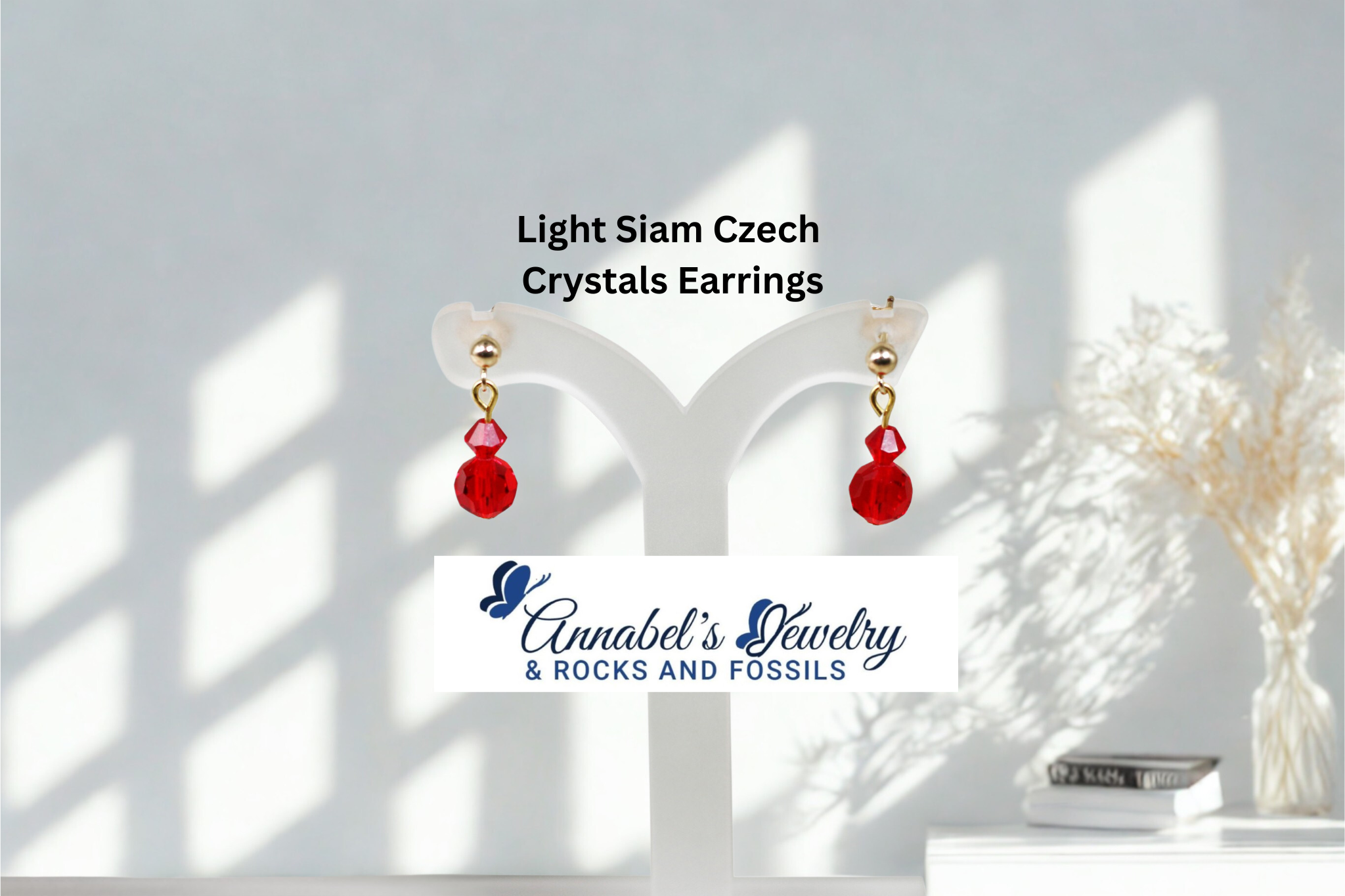 Light Siam Crystals Gold Set – Annabel's Jewelry